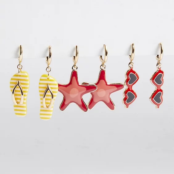 torrid | Jewelry | Torrid Beach Mini Hoop Charms Set Of 3 Gold Tone ...